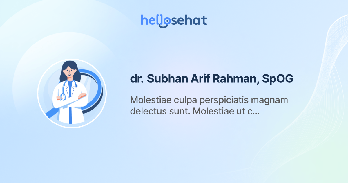 dr. Subhan Arif Rahman, SpOG