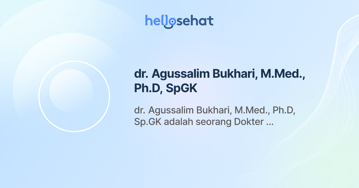 dr. Agussalim Bukhari, M.Med., Ph.D, SpGK, Gizi dan Dietetik - Buat ...