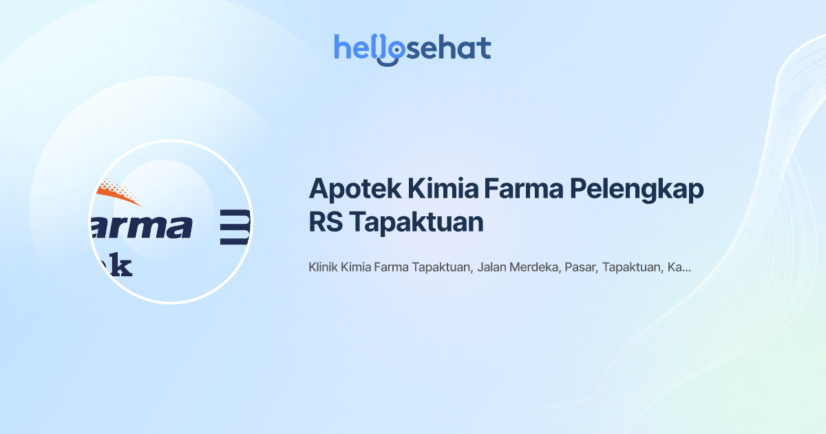 Apotek Kimia Farma Pelengkap Rs Tapaktuan