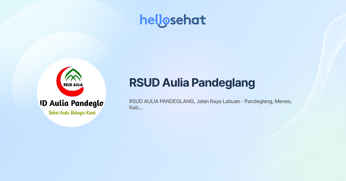 RSUD Aulia Pandeglang - Buat Booking Online - HelloSehat