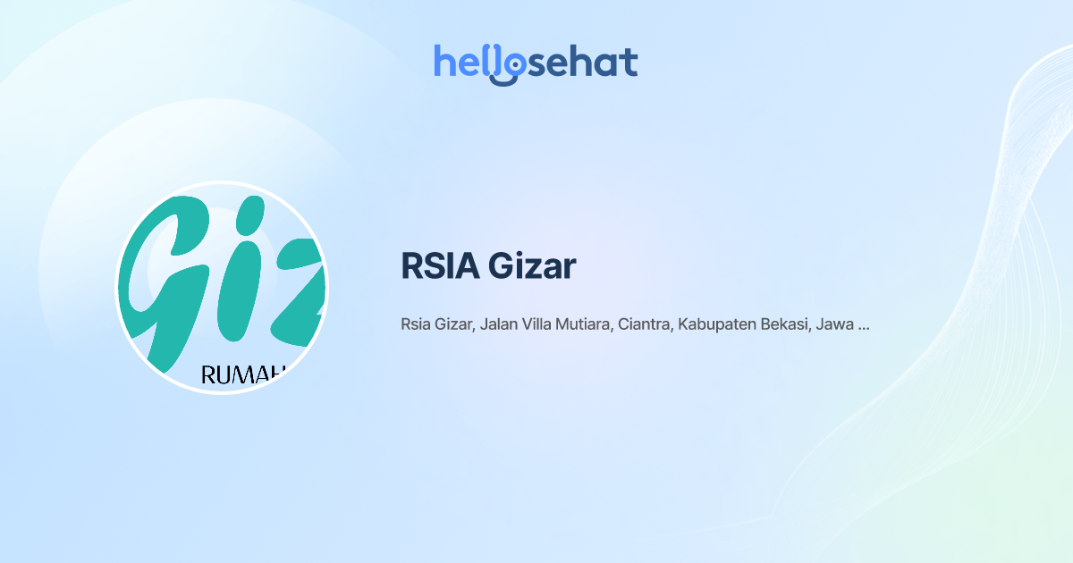 RSIA Gizar - Buat Booking Online - HelloSehat