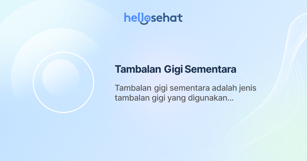 Tambalan Gigi Sementara