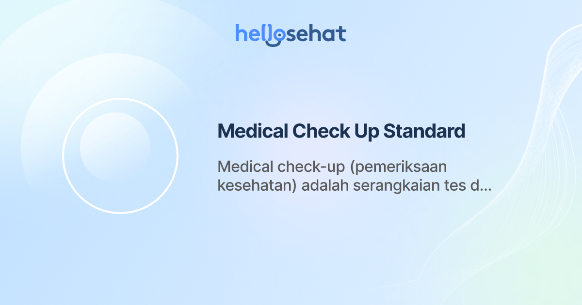 Medical Check Up Standard